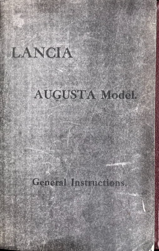 Lancia Augusta Model General Instructions Copy - Jancia